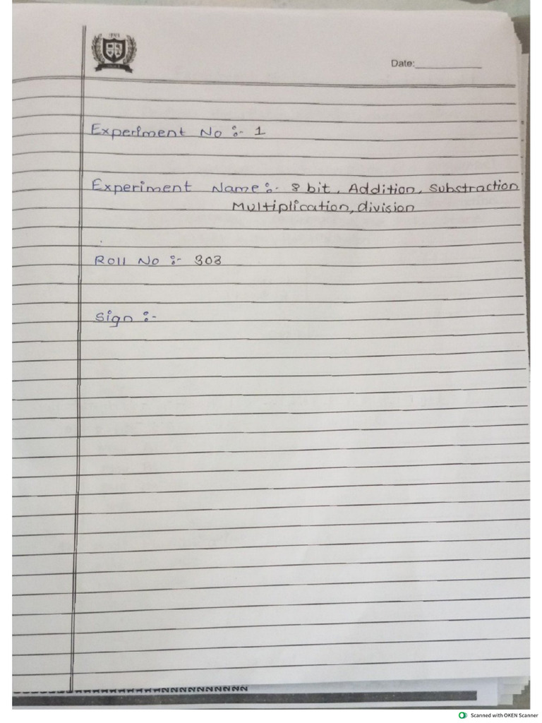 MP Experiments 1-8 | PDF