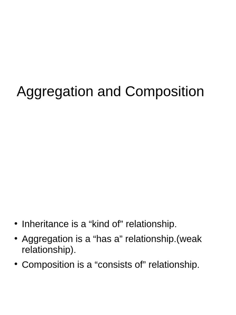 Aggregation And Composition Pdf Object Oriented Programming