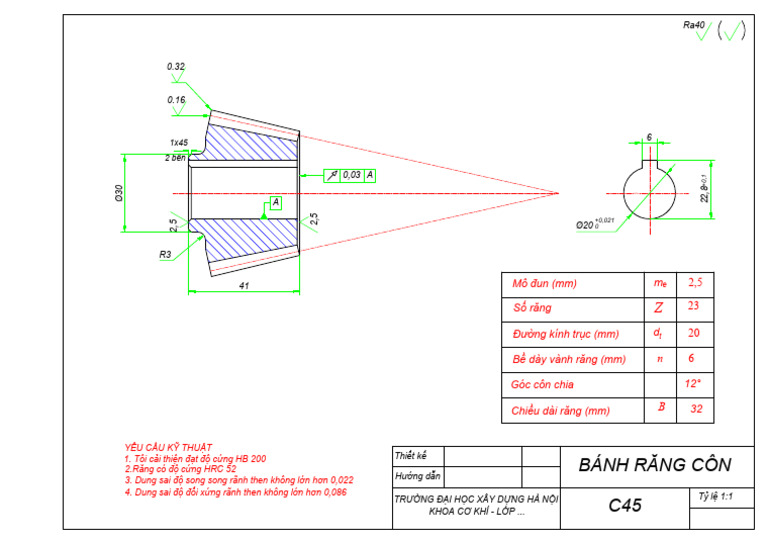 BT3-Bánh Răng Côn-Đáp Án | PDF