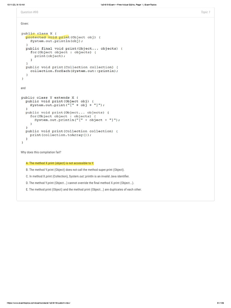 793319975-1z0-819-Exam-Free-Actual-Q-As-Page-1-ExamTopics-2-1-2-5 66 | PDF | Java (Programming ...