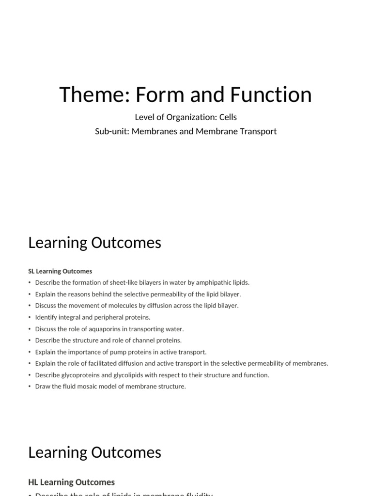 B2.1 Membranes and Membrane Transport IB | PDF | Cell Membrane | Ion ...