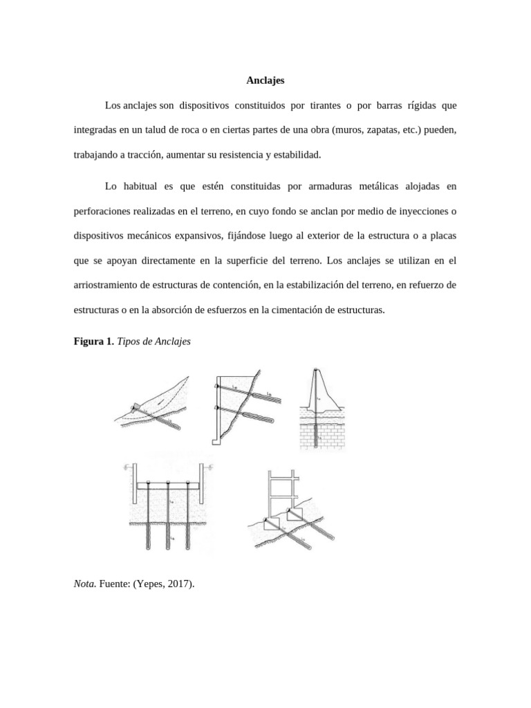Anclajes | PDF | Fundación profunda | Fundación (Ingeniería)