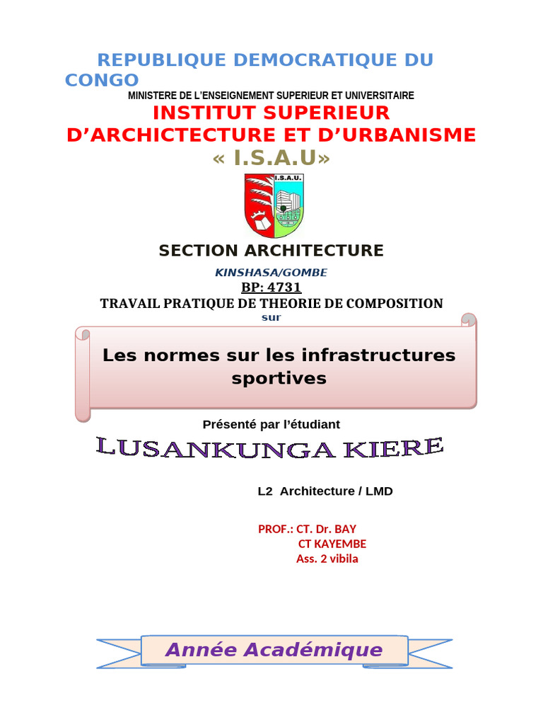 Normes des infrastructures sportives ISAU | PDF