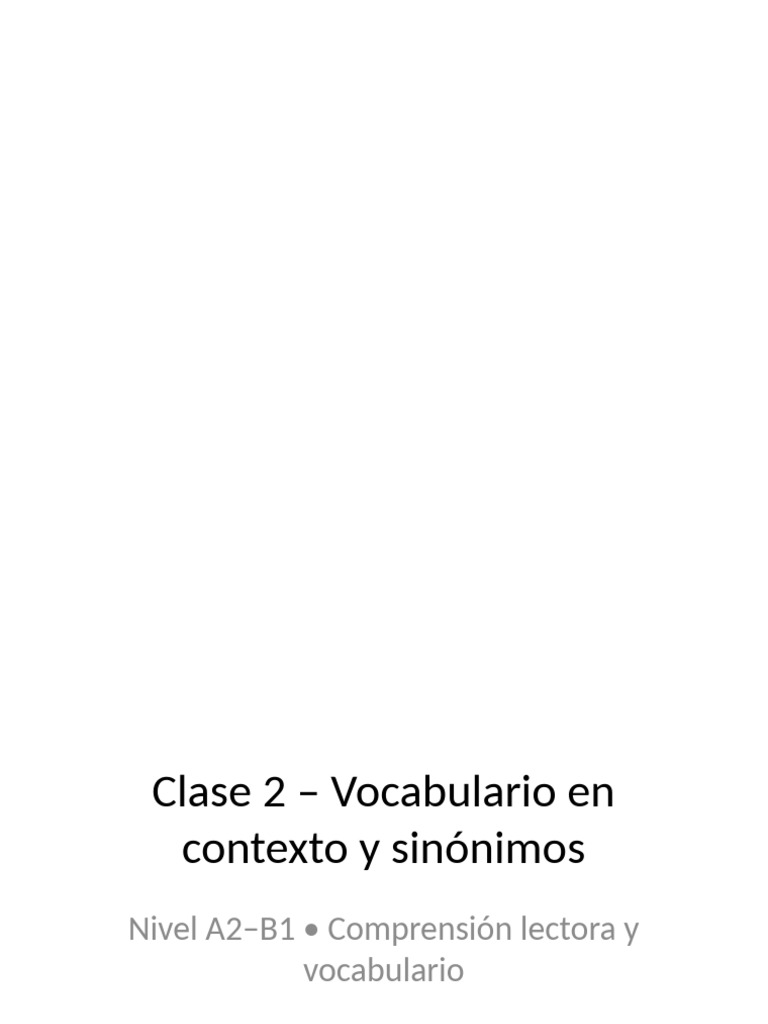 Clase 2 Vocabulario Contexto | PDF