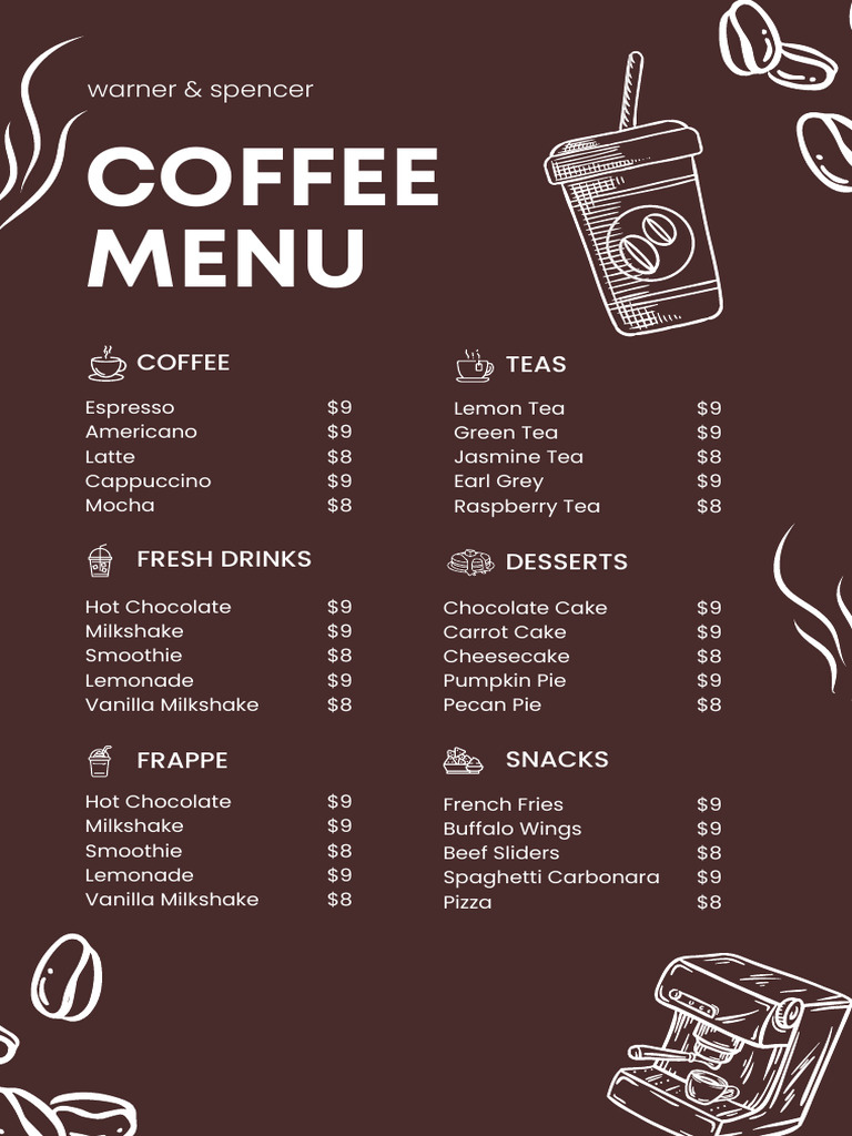 Coffee and Snack Menu Options | PDF