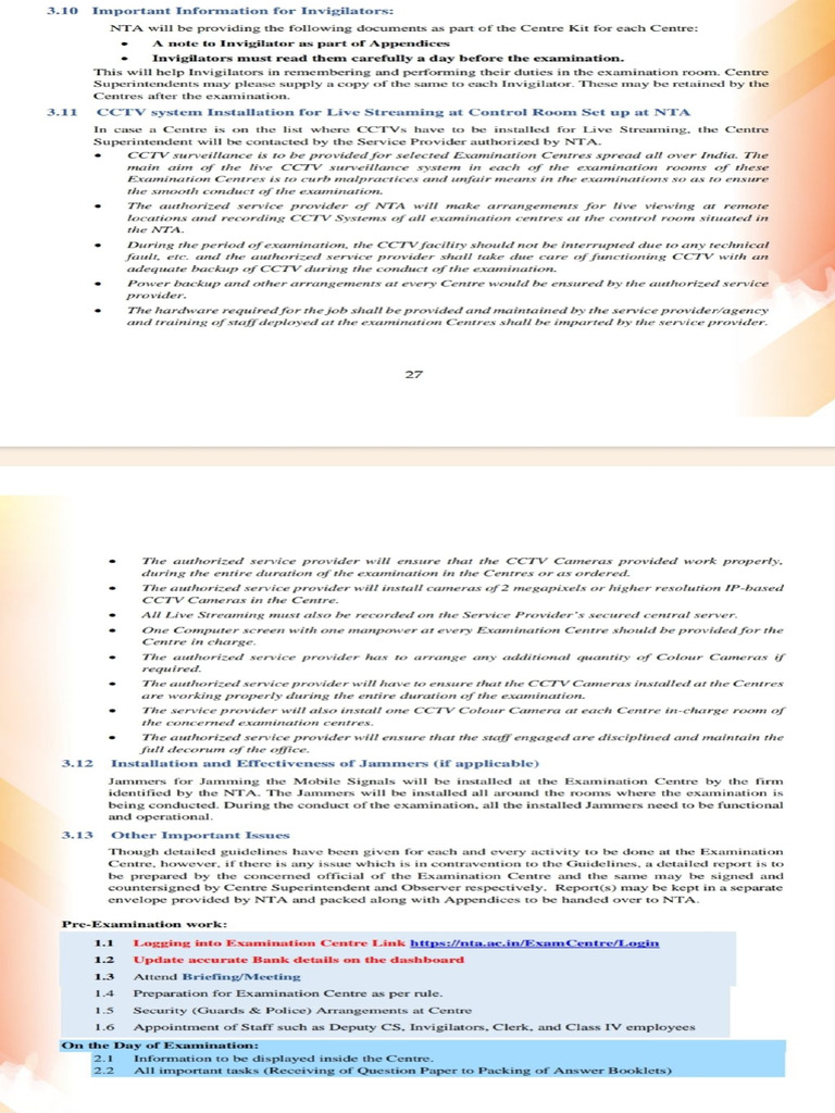 Invigilators Guidelines | PDF