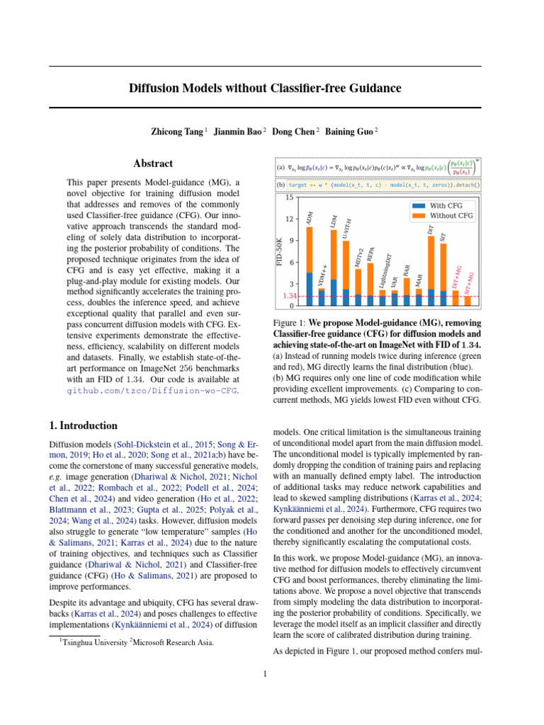 Diffusion Models without Classifier-free Guidance | PDF | Statistical ...