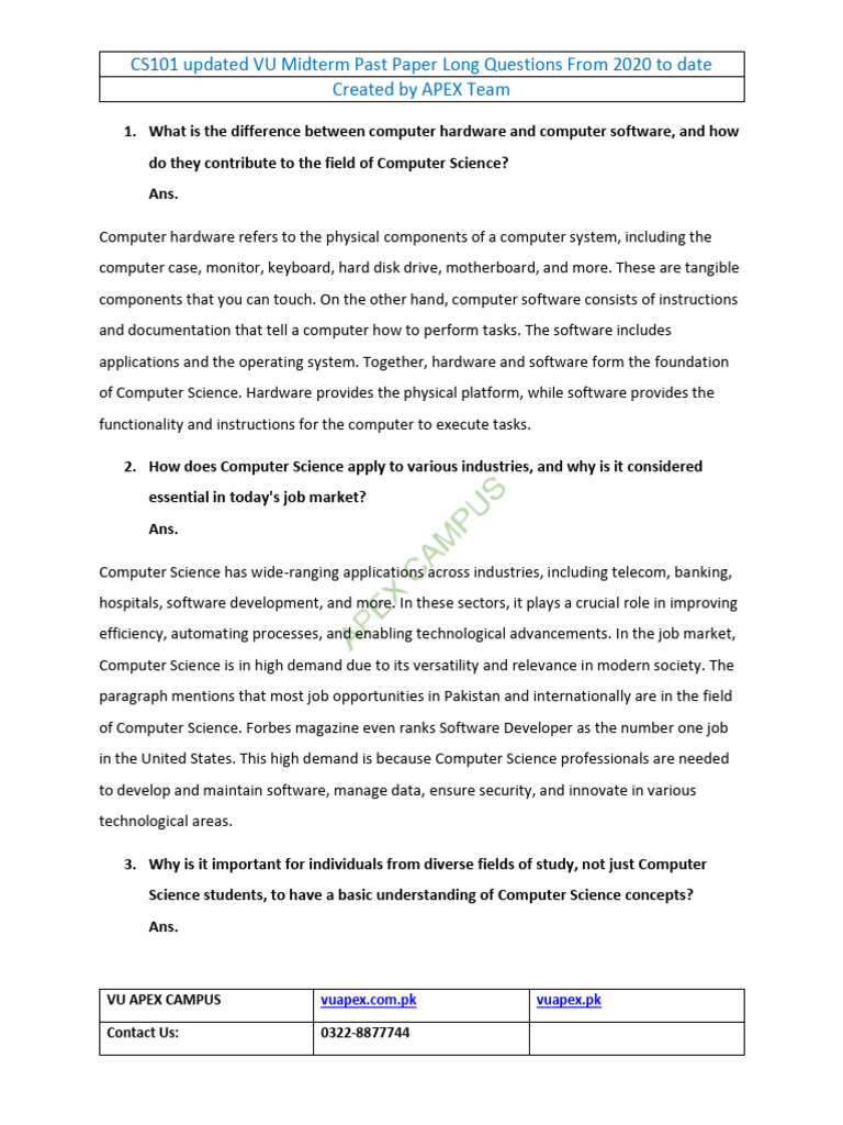 Module 1-5 - Vuapex - Com.pk | PDF | Computer Science | Computer Hardware