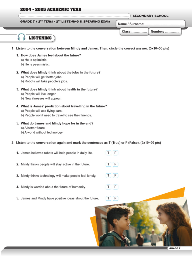 Grade 7 Term 2 Listening Speaking Exam 2 | PDF | Climate Change ...