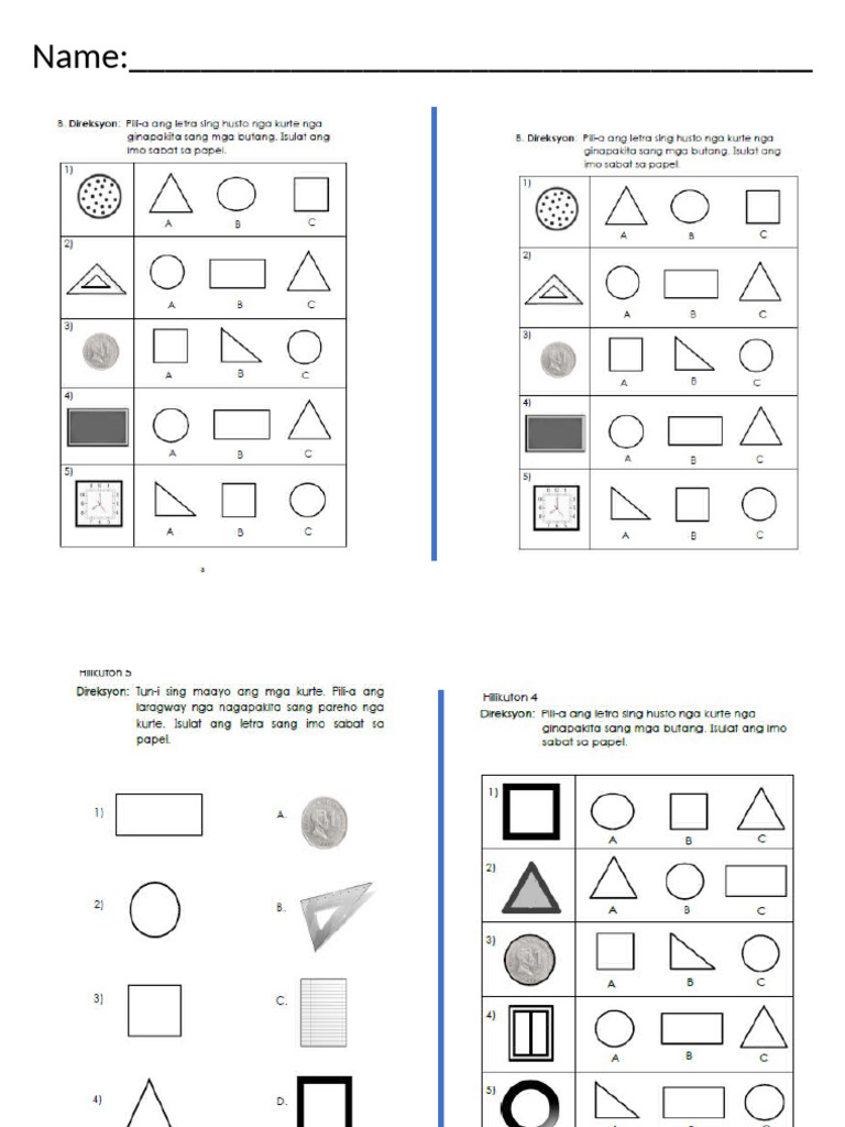 Shapes Worksheet | PDF
