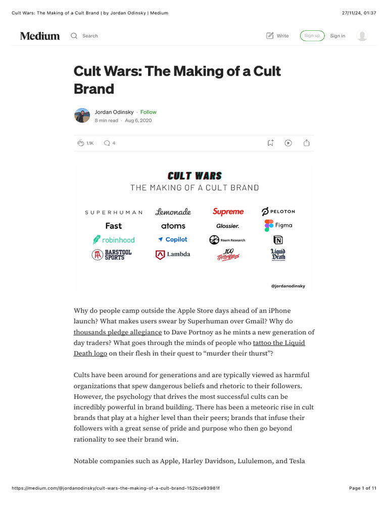Cult Wars: The Making of a Cult Brand | PDF | Brand