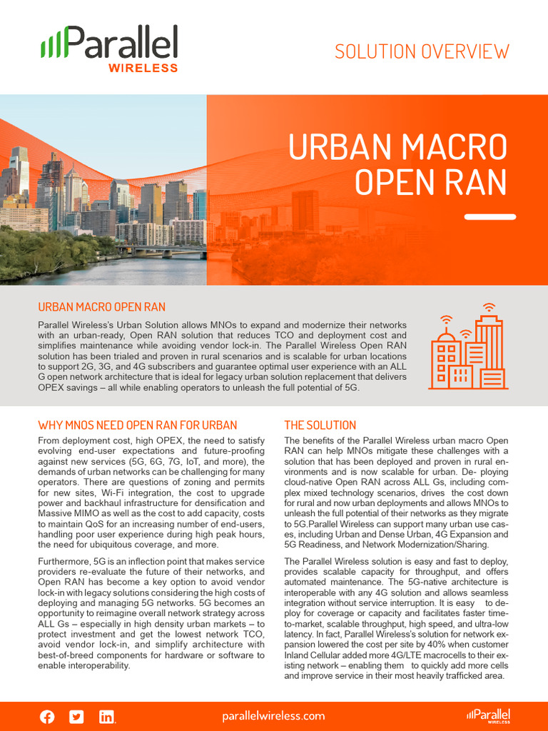 Urban-Macro-Open-RAN-Solution-Overview de Parallesl | PDF | 4 G ...