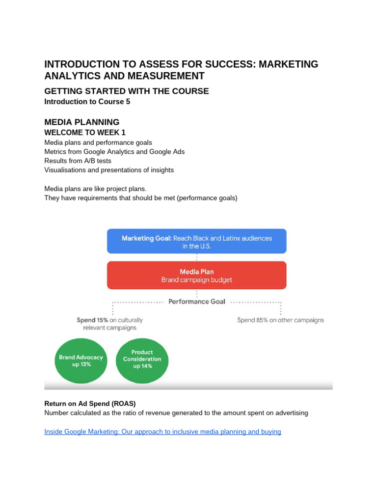 Assess For Success - Marketing Analytics and Measurement | PDF ...