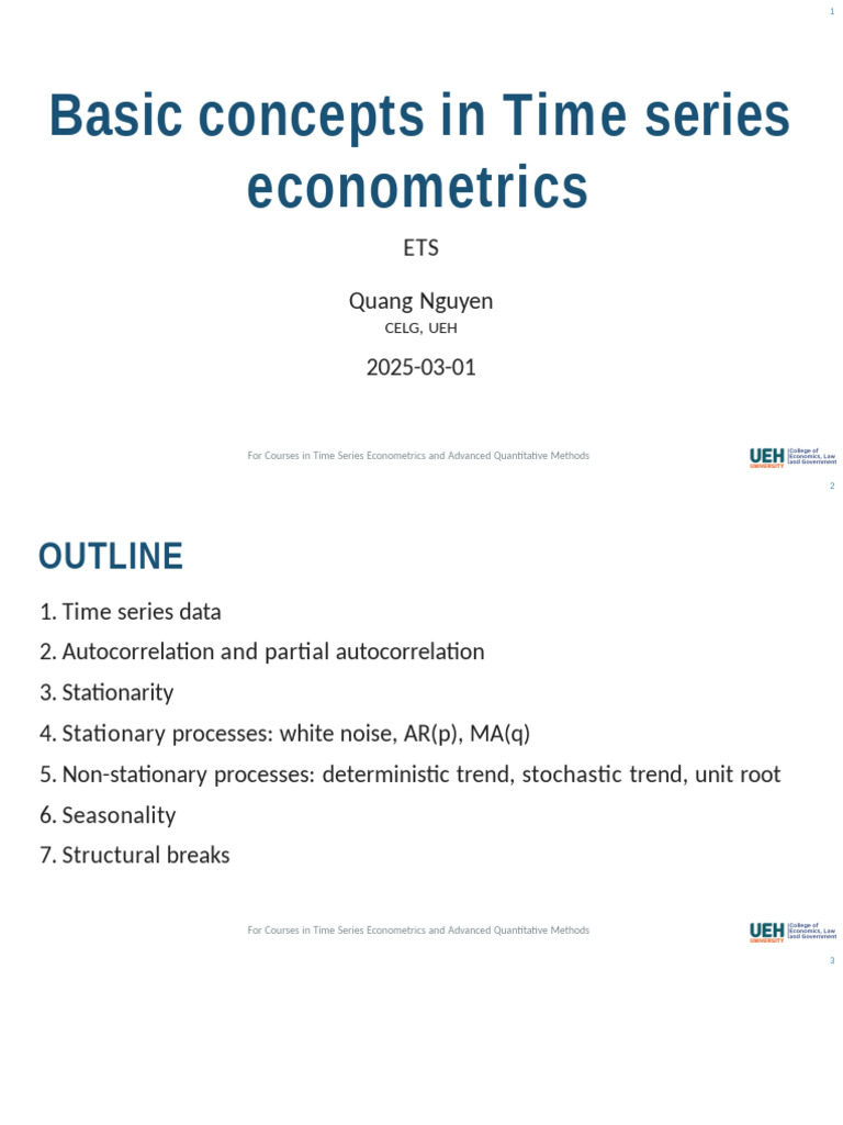 1 - Basic Concepts TS (1) | PDF | Time Series | Stationary Process