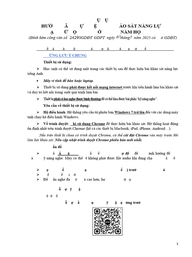 2429 PHU LUC 3 HDSD Khao Sat Nang Luc Ngoai Ngu 1 | PDF