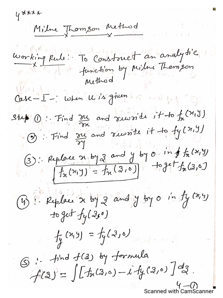 Milne Thomson Method | PDF