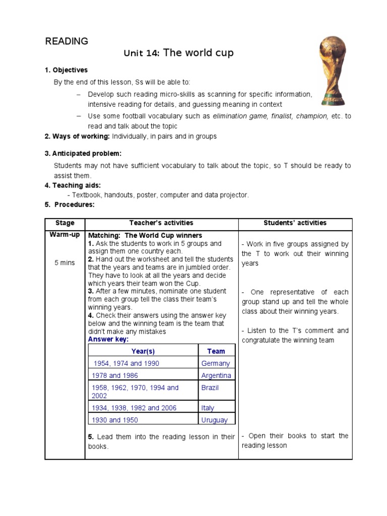 The World Cup: Reading | PDF | Fifa World Cup | Cognitive Science