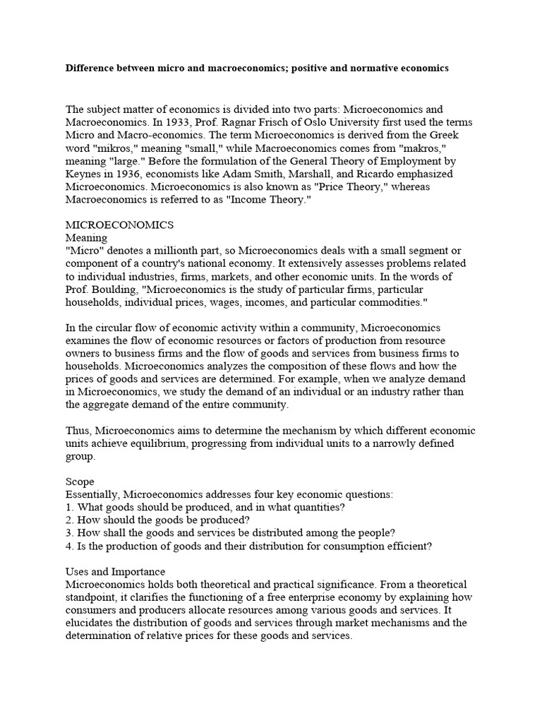 Micro vs. Macro Economics Explained | PDF | Macroeconomics | Microeconomics