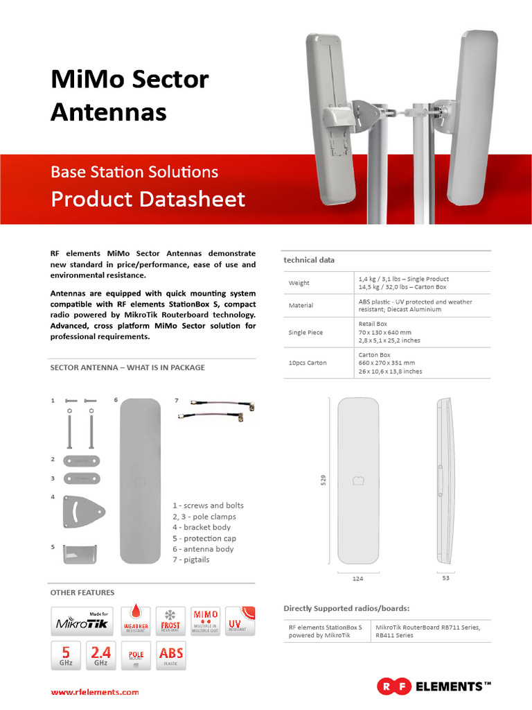 Mi Mo Sector Antennas Datasheet EN2 | PDF | Antenna (Radio) | Electronic Engineering