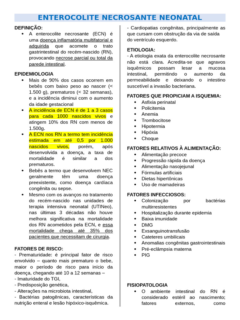 Enterocolite Necrosante Neonatal | PDF | Alergia | Especialidades médicas