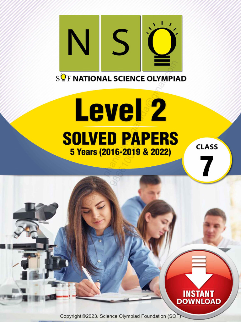 Nso Previous 5 Years e Book Level 2 Class 7 2023 | PDF