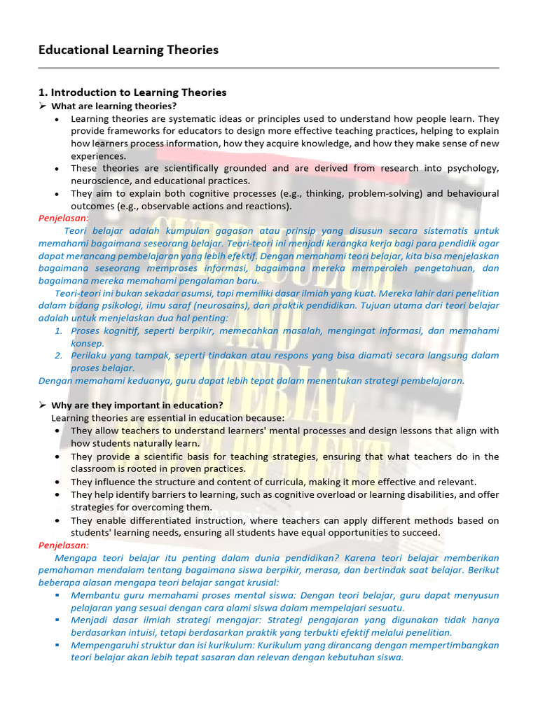 Educational Learning Theories | PDF