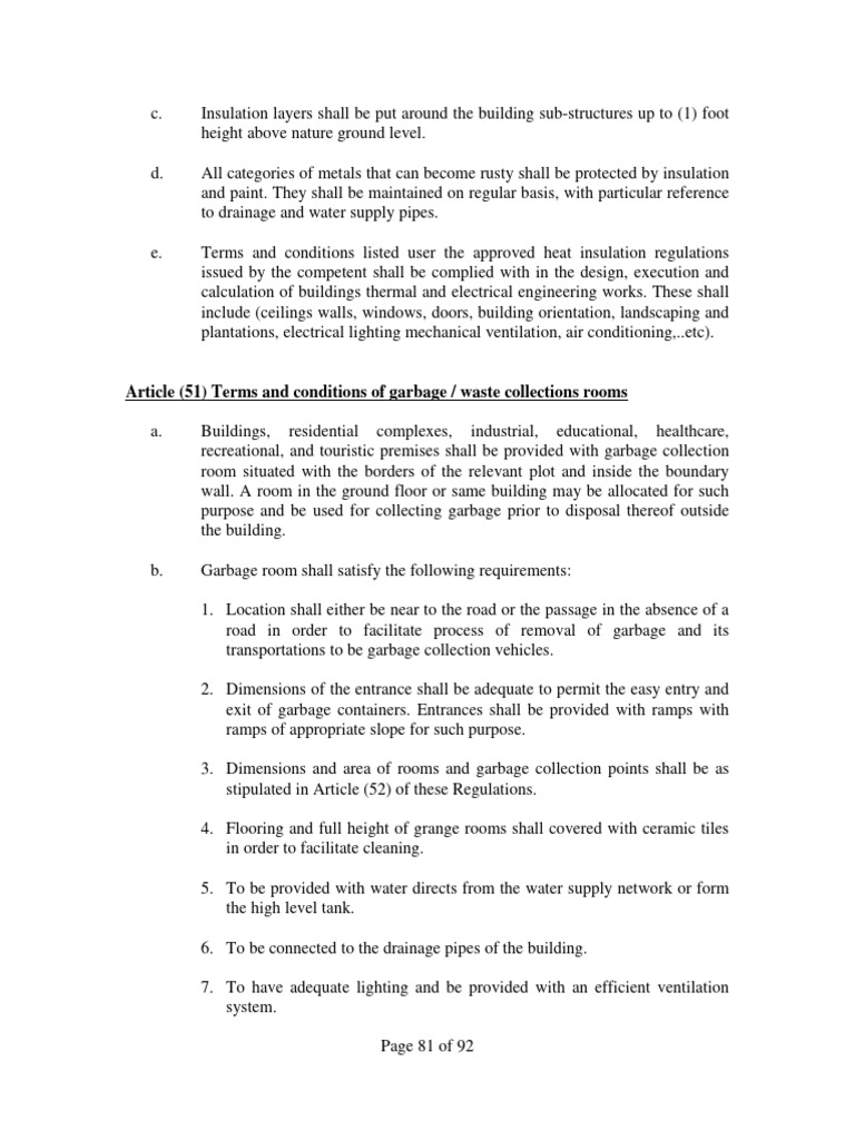 Dubai - Municipality Regulations 2004 | PDF | Building Insulation | Door