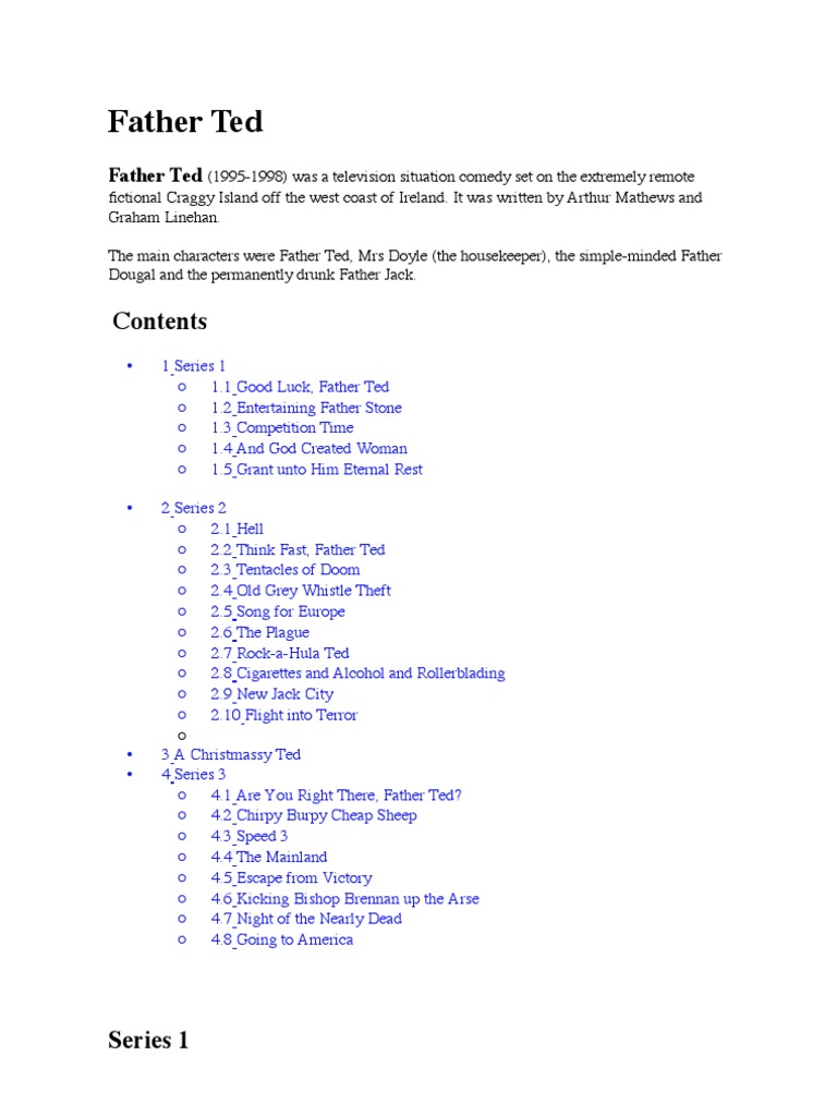 Father Ted Quotes | PDF | Entertainment (General)