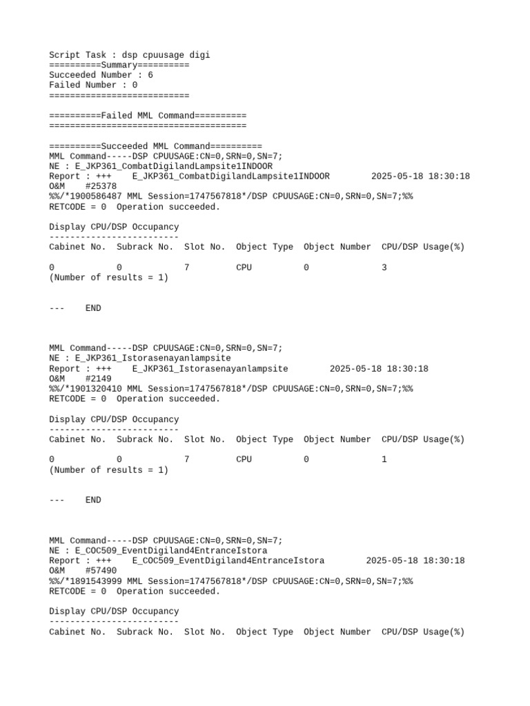 MML - Task - Result - DSP Cpuusage Digi - 20250518 - 183027 | PDF