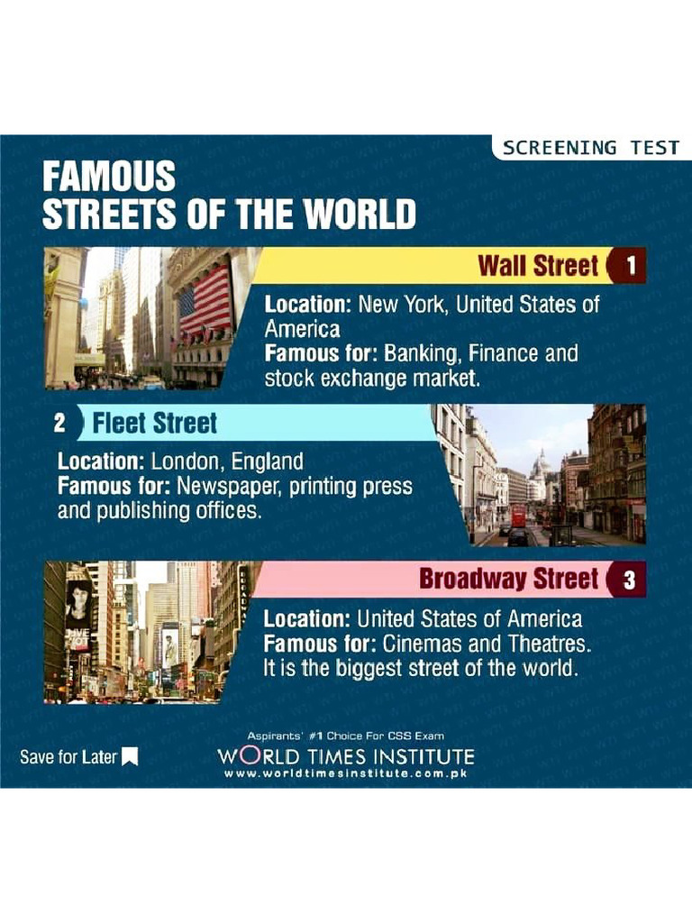 Famous Streets of The World | PDF