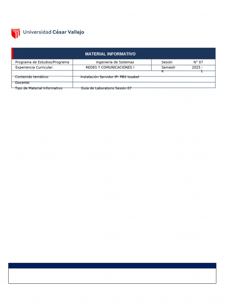 INSI RYC-1 MATERIAL 7.3 (Guía Laboratorio Instalación de Issabel) | PDF