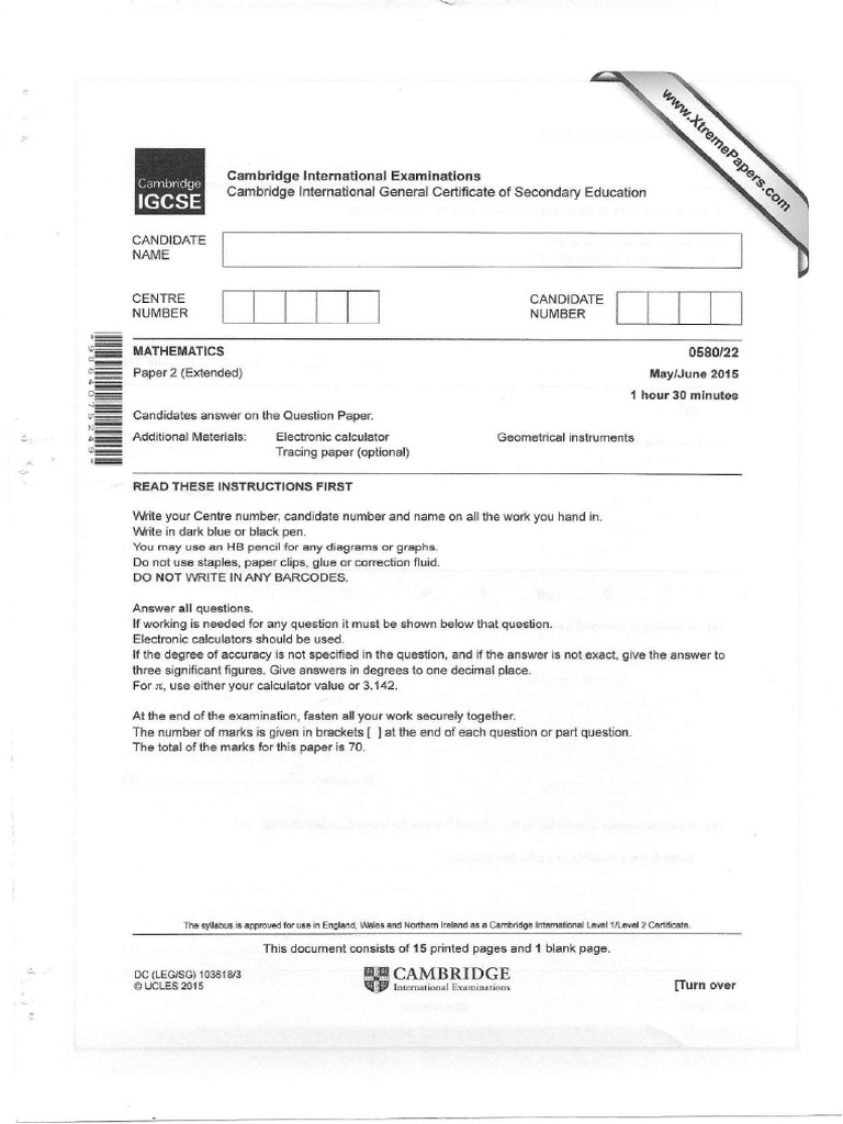 Math summer 15 Paper 22 MUK | PDF