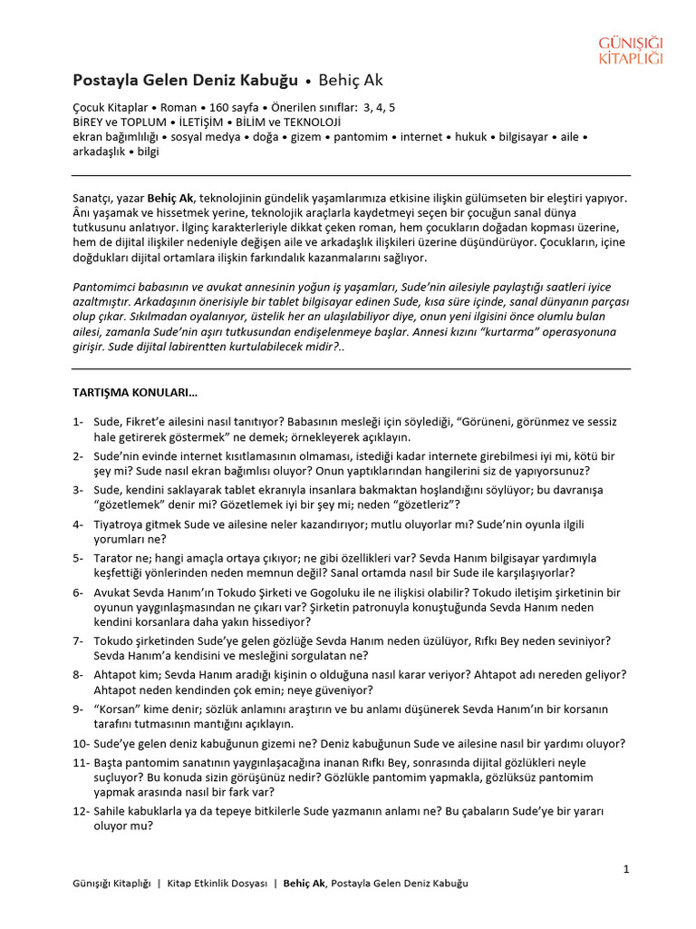 Behic Ak Postayla Gelen Deniz Kabugu | PDF