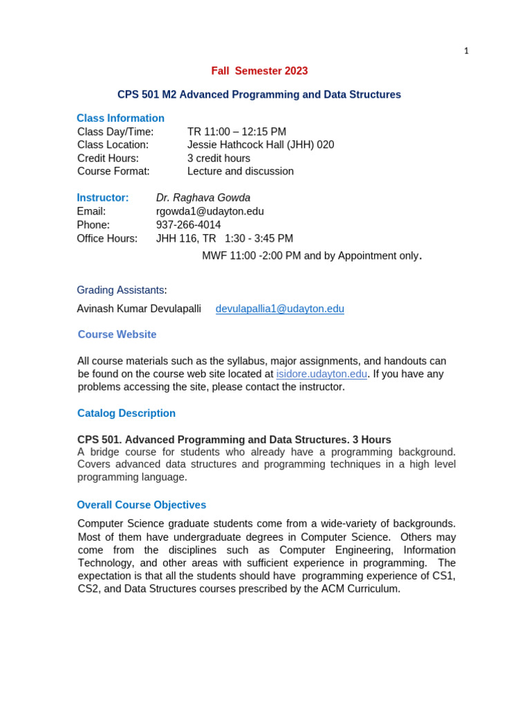 23 FA 501 M2 11AM Syllabus | PDF | Plagiarism | Academic Dishonesty