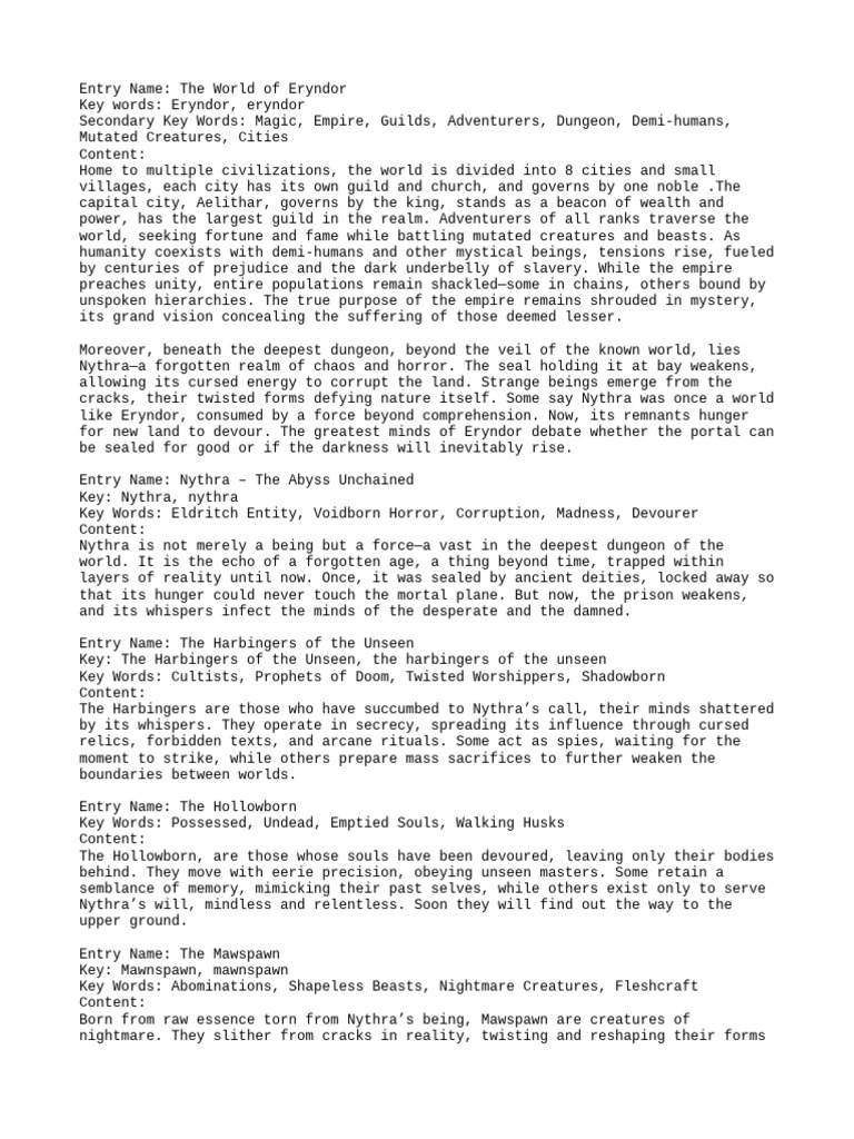 Eryndor: Cities, Magic, and Nythra's Threat | PDF | Elf (Dungeons ...