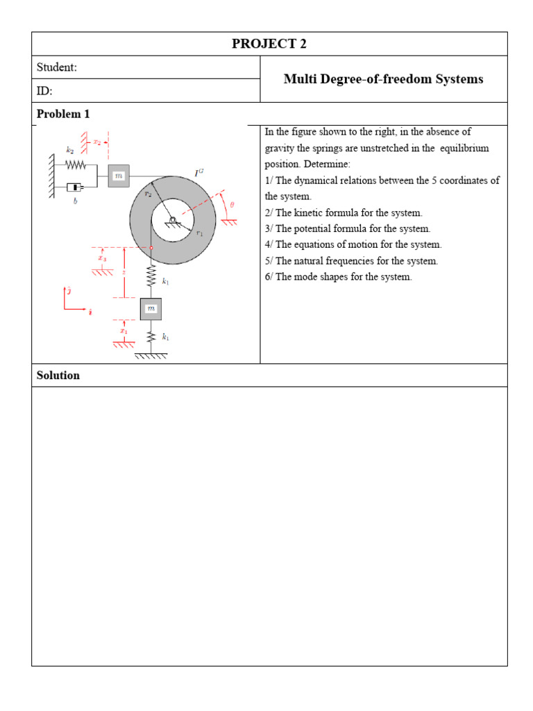 Project 2 - Multi Systems (2) | PDF | Normal Mode | Theoretical Physics