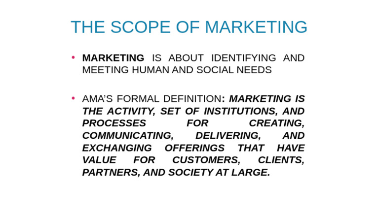 The Scope of Marketing | PDF