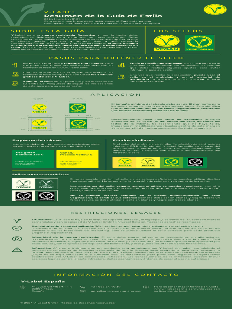Es Summary of V Label Style Guide v0101 Es | PDF | Color