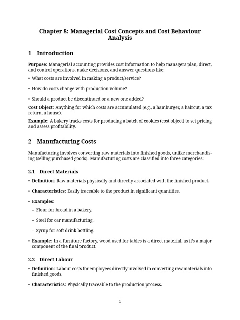 Managerial Cost Concepts Explained | PDF | Regression Analysis | Inventory