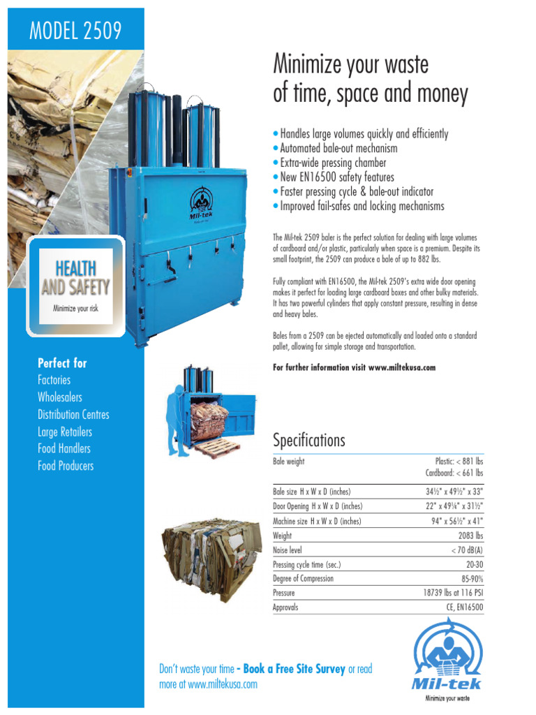 Mil-tek 2509 Baler Specifications | PDF