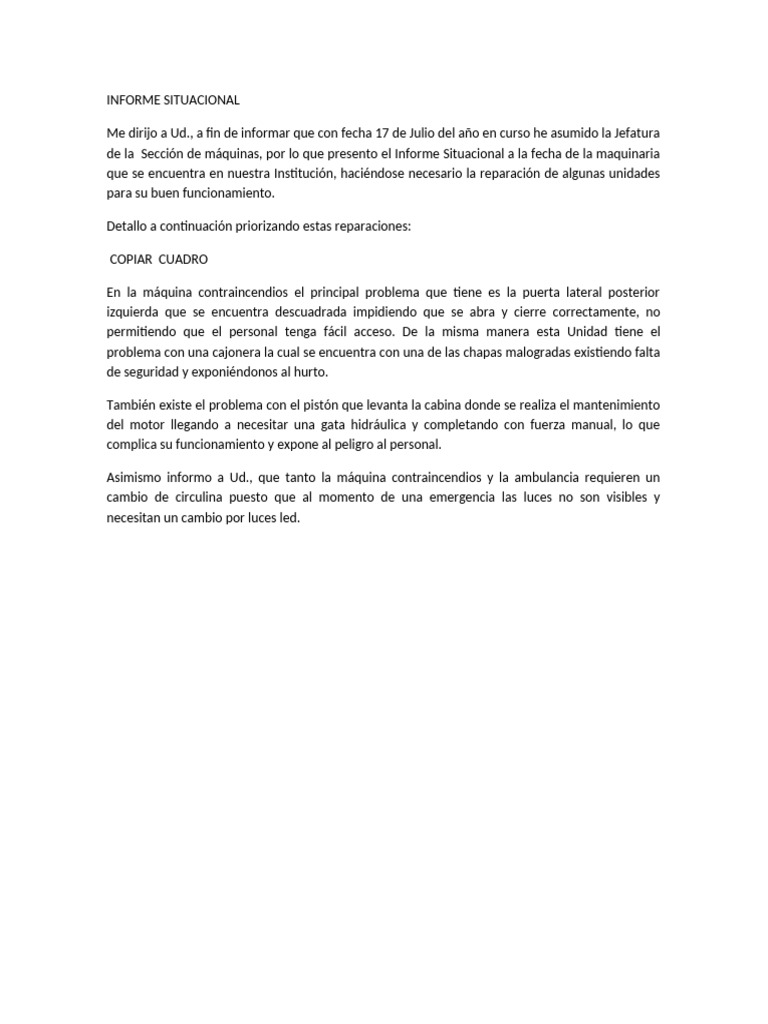 Informe Situacional | PDF