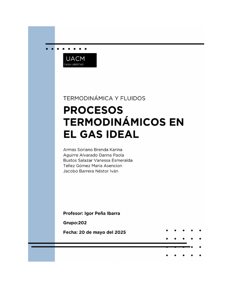 A - Procesos Termodinamicos en El Gas Ideal | PDF