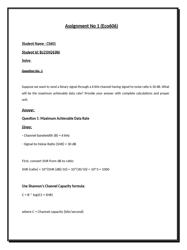 Assignment No 1 CS601 | PDF