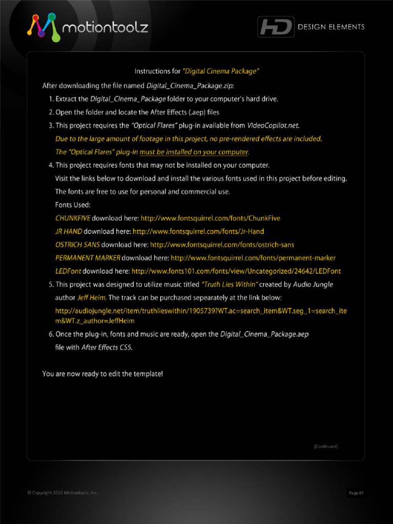 Digital Cinema Package Instructions | PDF