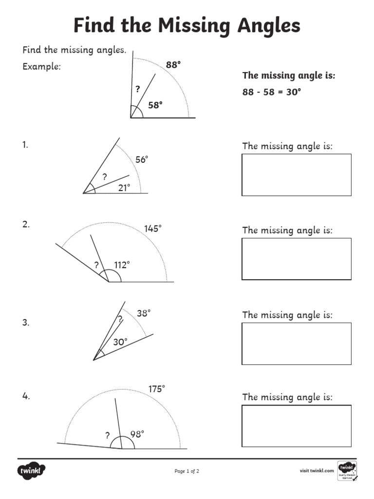 Us2 M 194 Find The Missing Angles Activity Sheet Ver 3 | PDF