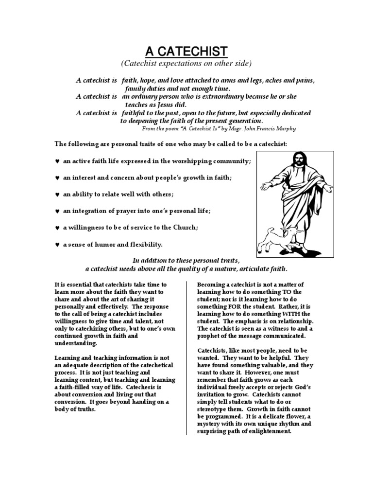 Understanding the Role of a Catechist | PDF | Catechism | Catholic Church