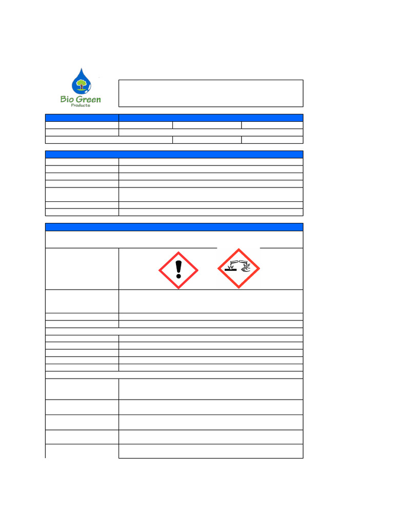 Hoja de Seguridad: Cloro 6% | PDF | Agua | Toxicidad