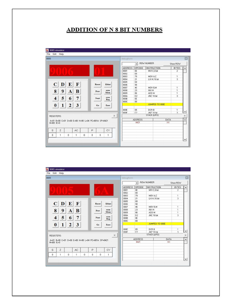 Addition of N 8 Bit Numbers | PDF