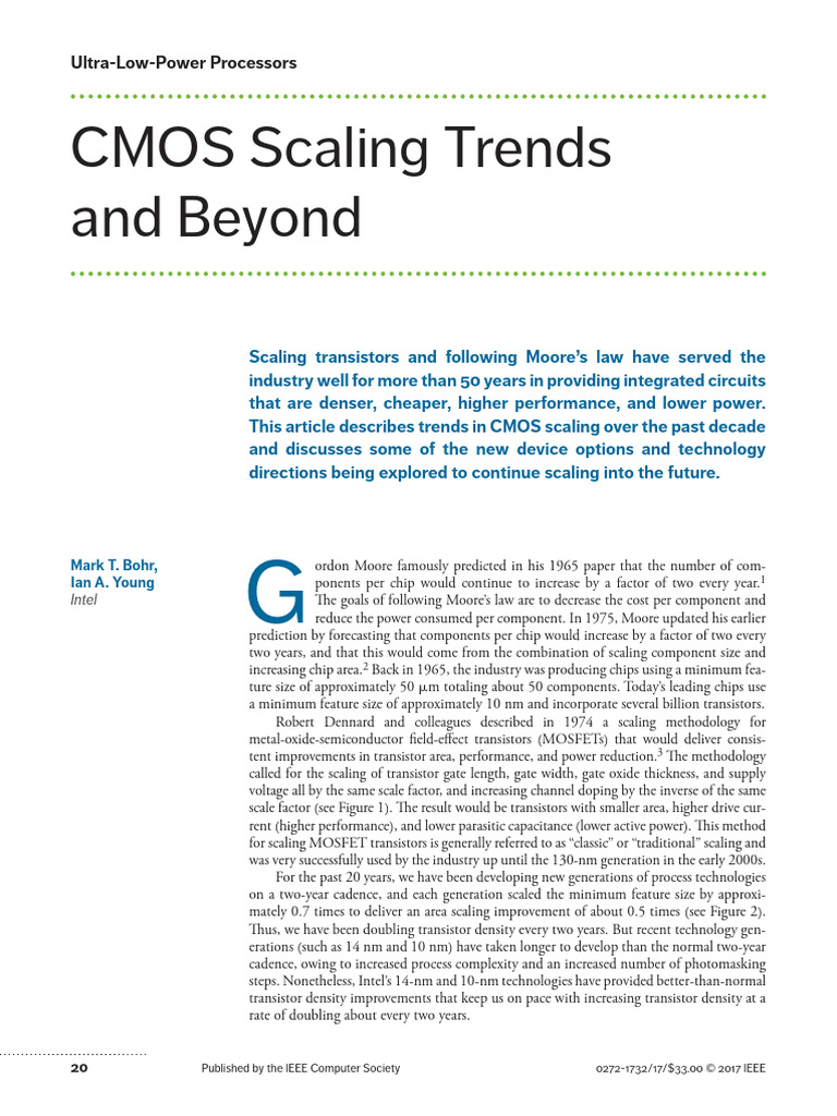 CMOS_Scaling_Trends_and_Beyond | PDF | Mosfet | Field Effect Transistor