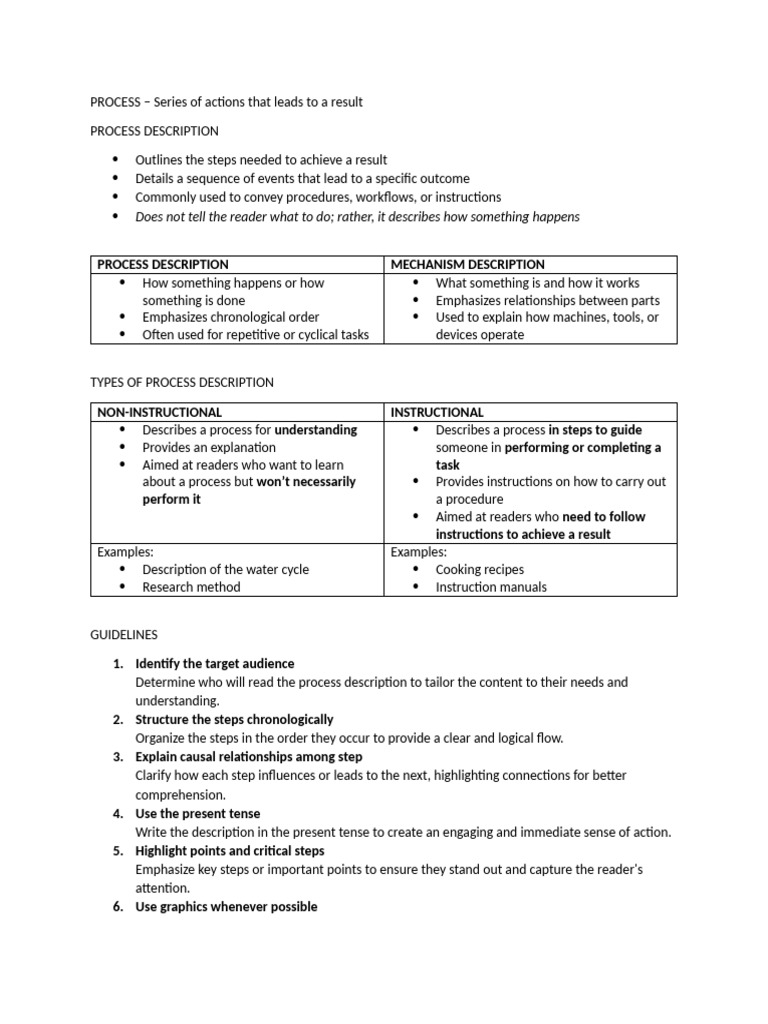 Understanding Process Descriptions | PDF | Reading Comprehension ...